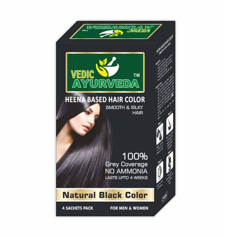 Henna Based Hair Color,Natural Black Color Smooth & Silky Hair 100% ...