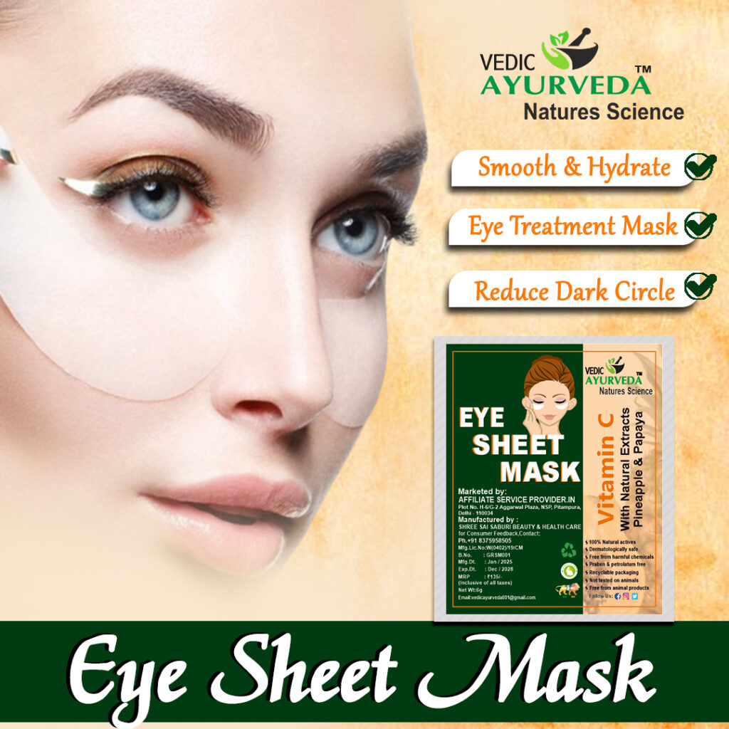 VEDICAYURVEDA Organic Eye Sheet Mask For Dark Circles